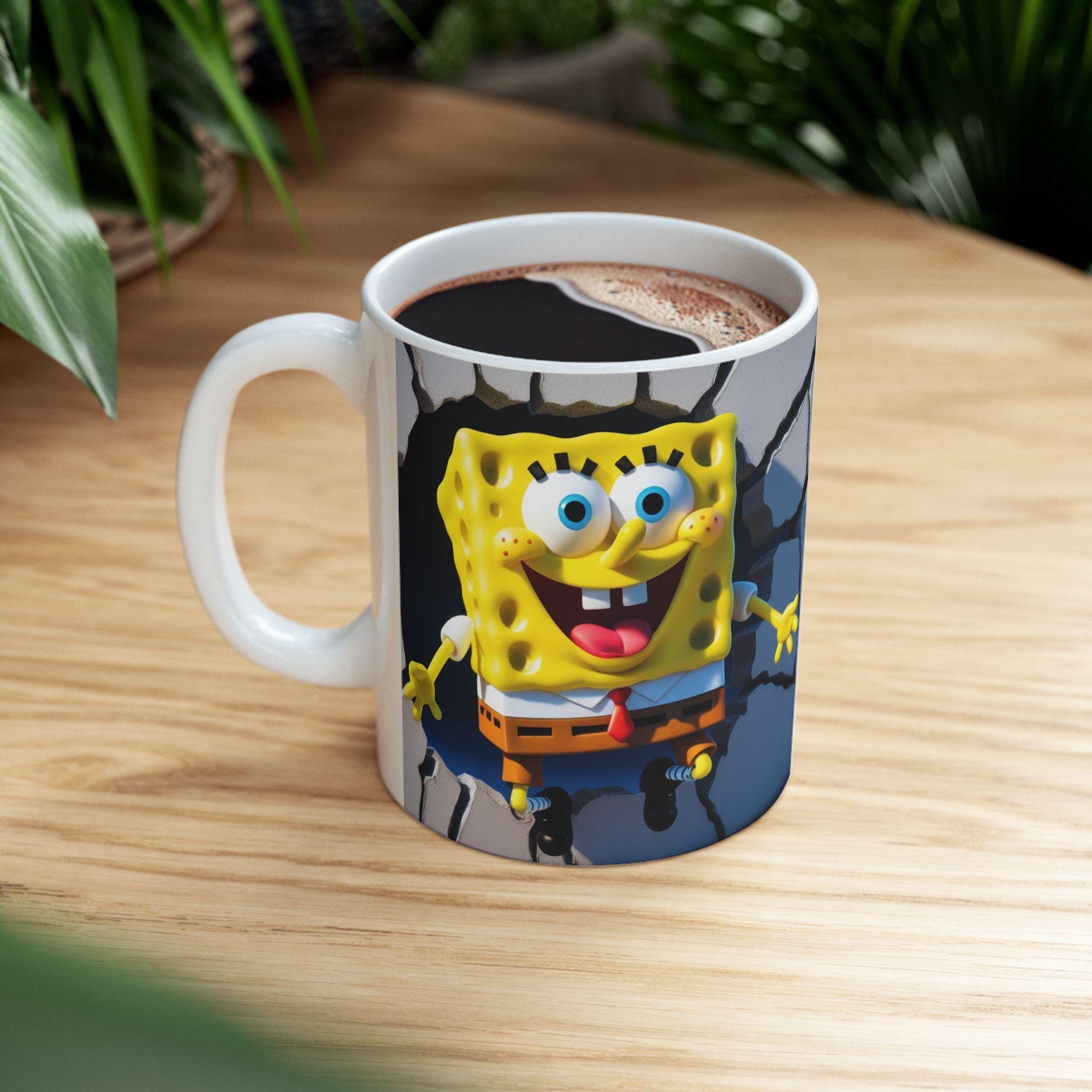 Classic 3D Effect for Spongebob Fans and Cartoon Lovers Spongebob Mug ...