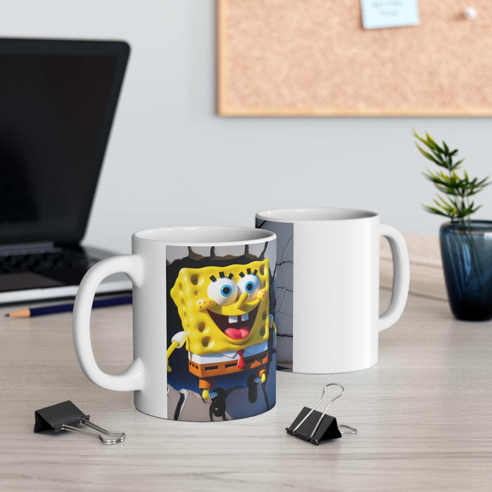 Classic 3D Effect for Spongebob Fans and Cartoon Lovers Spongebob Mug ...