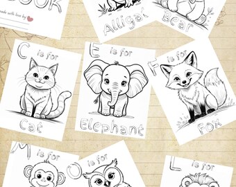 ABC Coloring Book, Digital Download, Educational Animal Alphabet ...