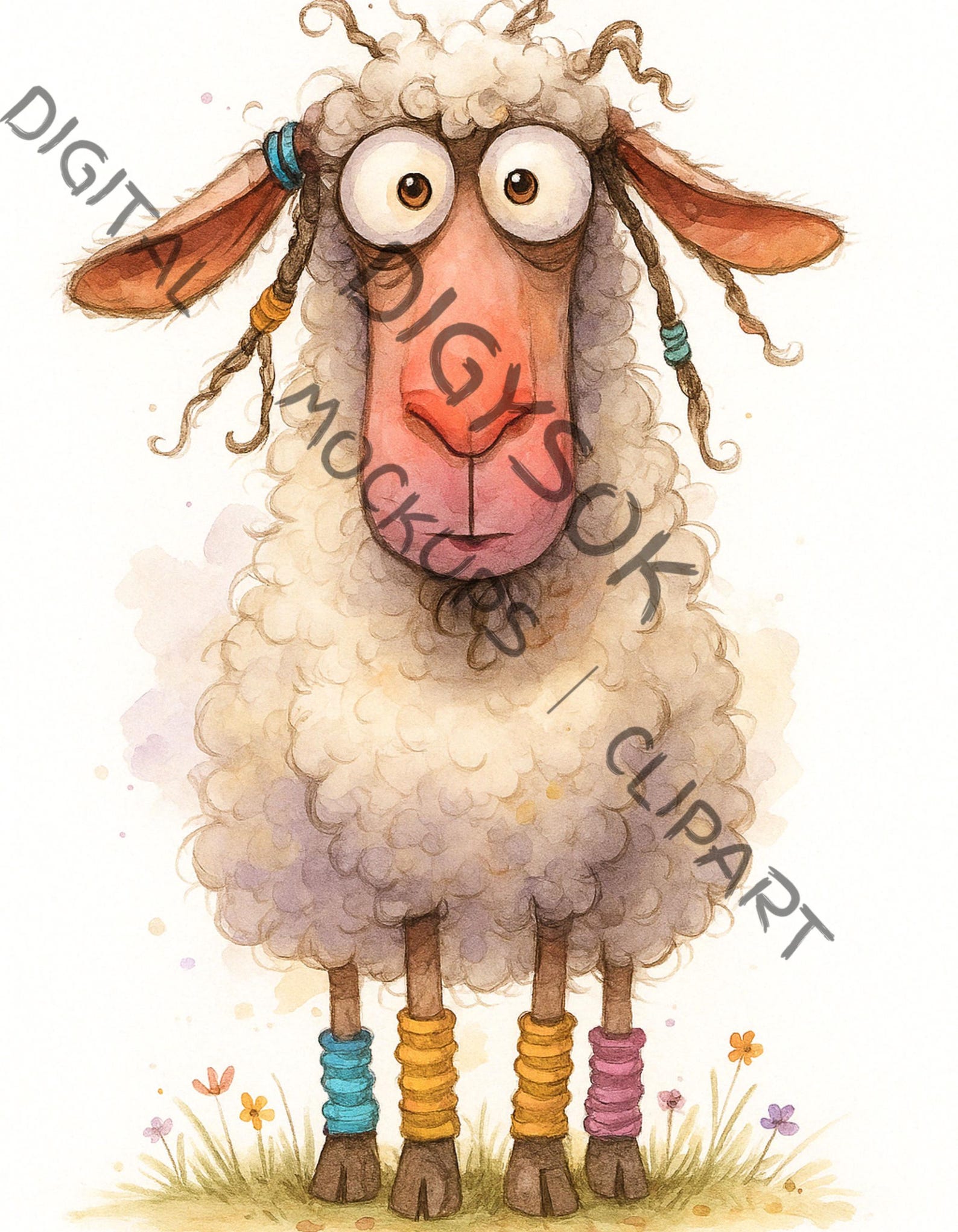 Watercolor Sheep Clipart, Fantasy Animal Art (digital Download) - Etsy