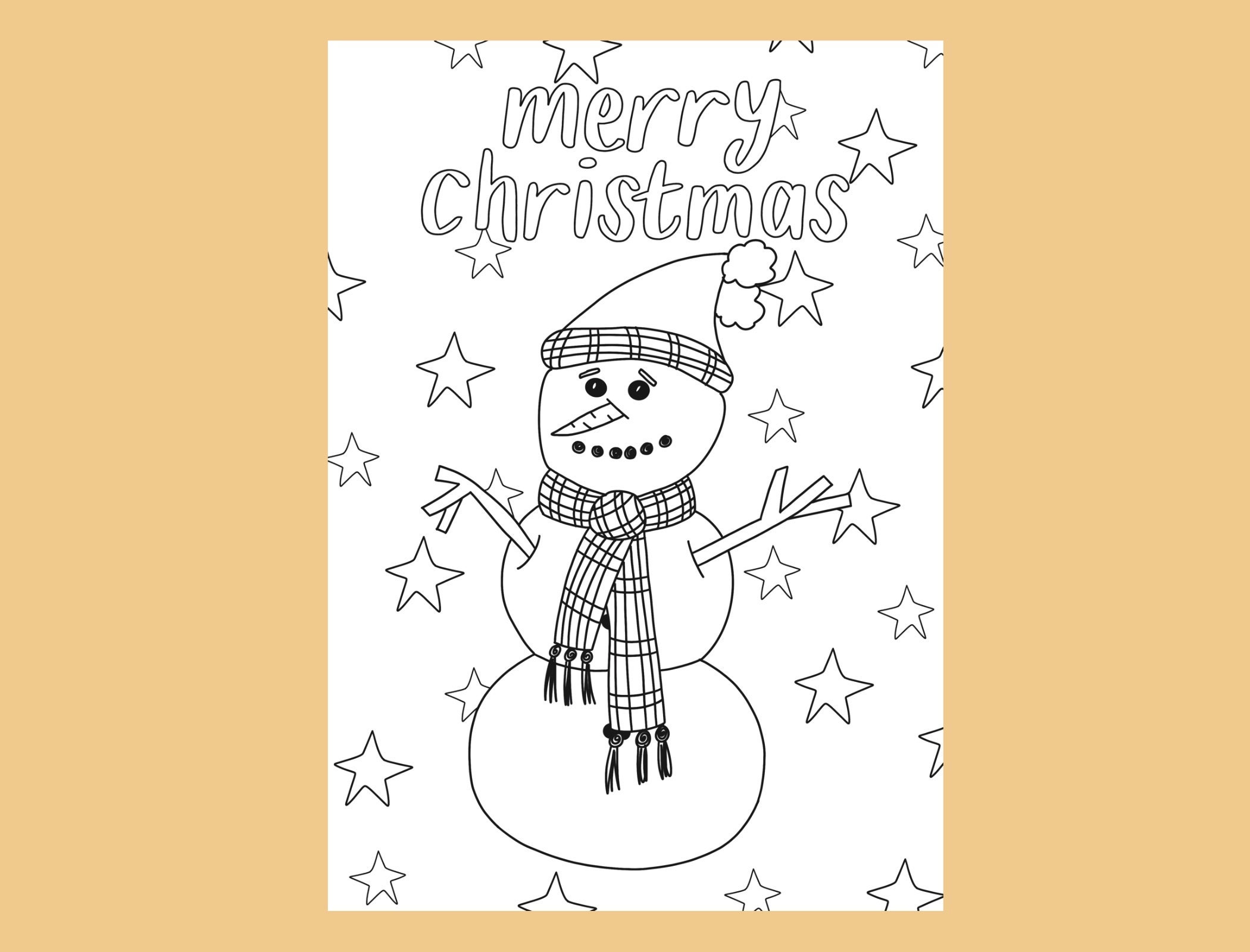 Printable Coloring Christmas Cards Kids Xmas Day Fun | Etsy
