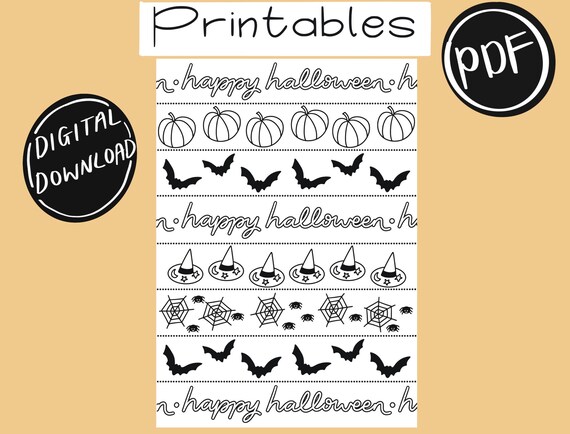 Printable Colour in Halloween Paper Chains Print at Home - Etsy