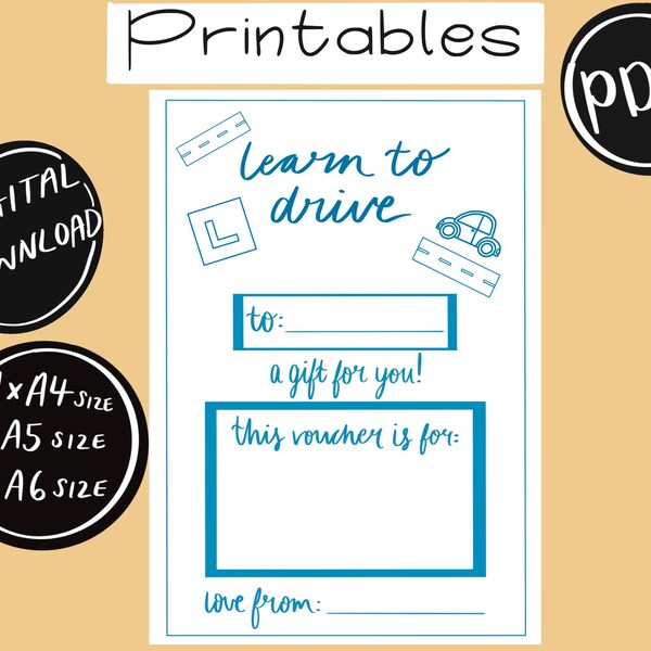 Printable Driving Lesson Voucher - Etsy UK
