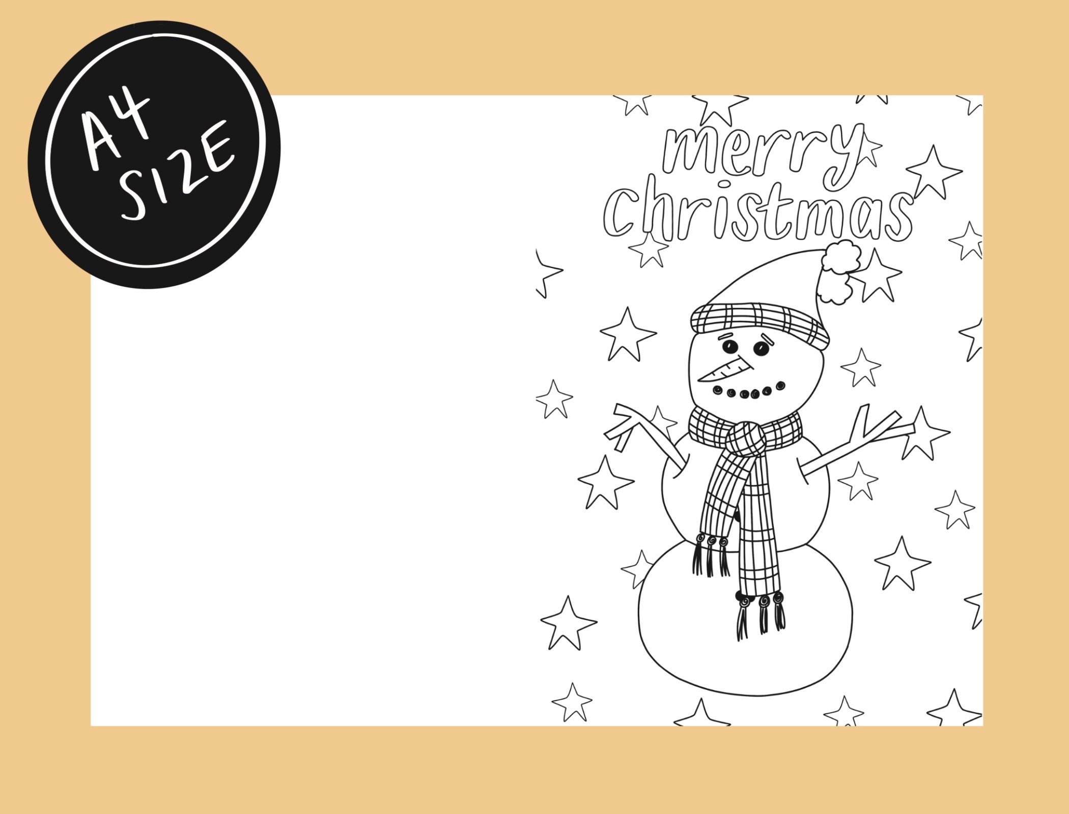 Printable Coloring Christmas Cards, Kids Xmas Day Fun Coloring, Digital ...