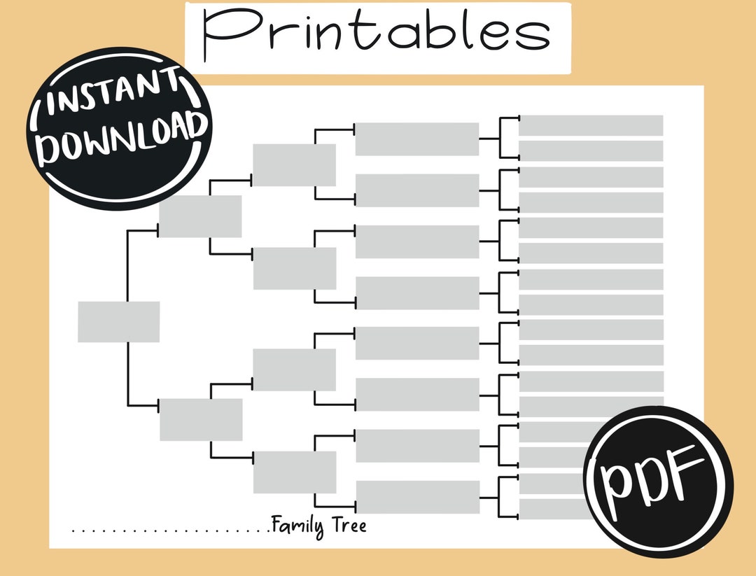 Family Tree People Sheet// Basic Family History Page, Printable Pdf, A4 ...