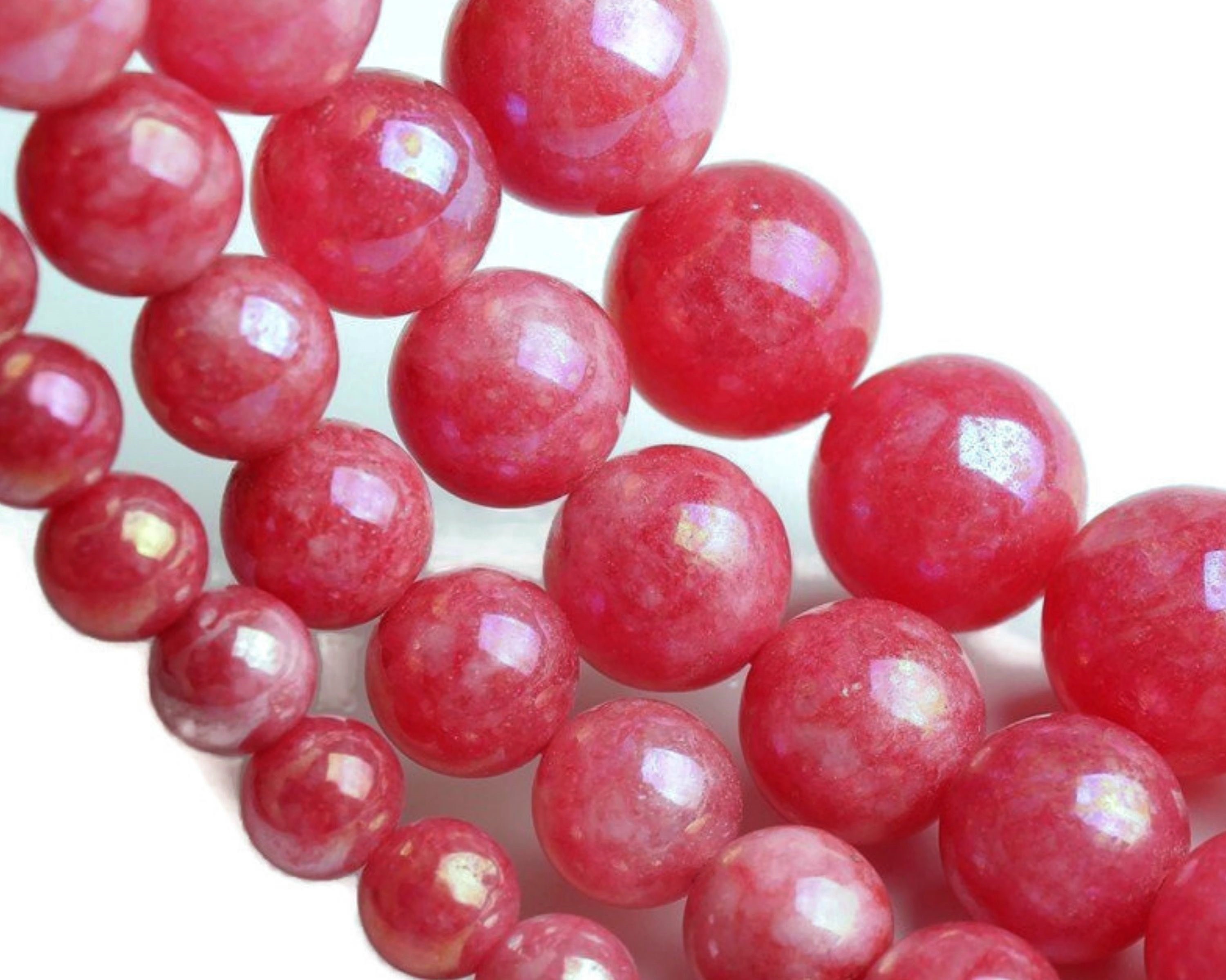 Natural Pink Angelite Stone Beads Pink Angelites Stone Round | Etsy