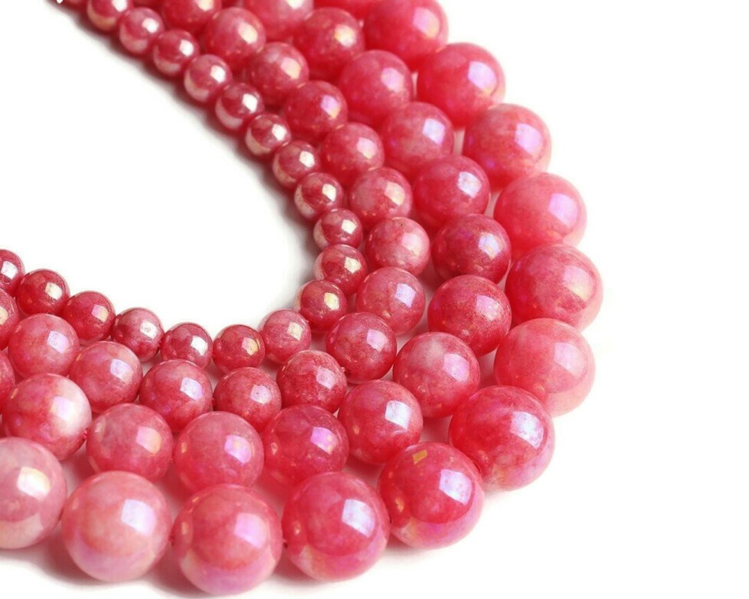Natural Pink Angelite Stone Beads, Pink Angelites Stone Round Loose ...
