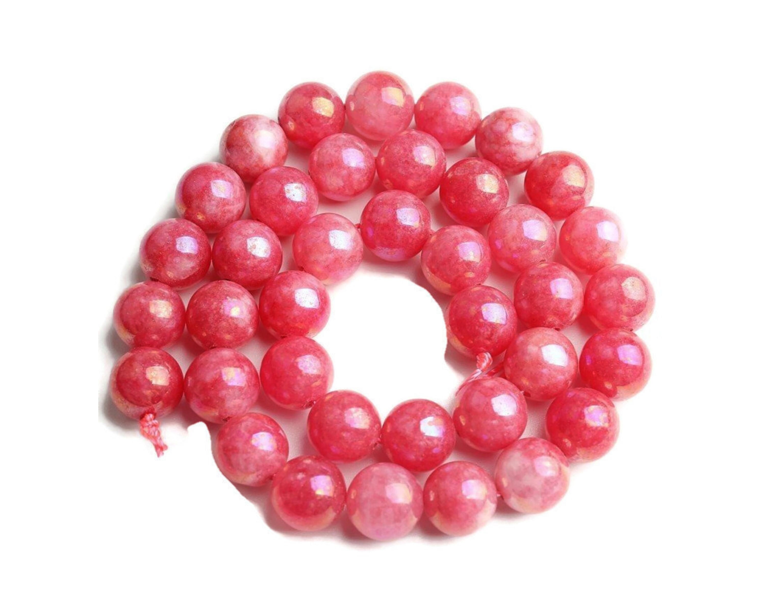 Natural Pink Angelite Stone Beads Pink Angelites Stone Round - Etsy UK