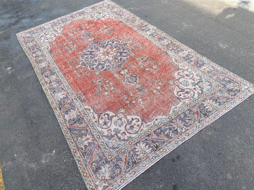 10x7 Turkish Rug, Vintage Rug, Handmade Rug, Area Rug, Office Rug ...