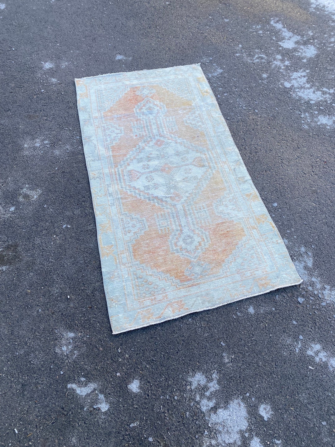 5x3 Turkish Rug, Oushak Rug, Beige Area Rug, Wool Bedroom Rug, Vintage ...