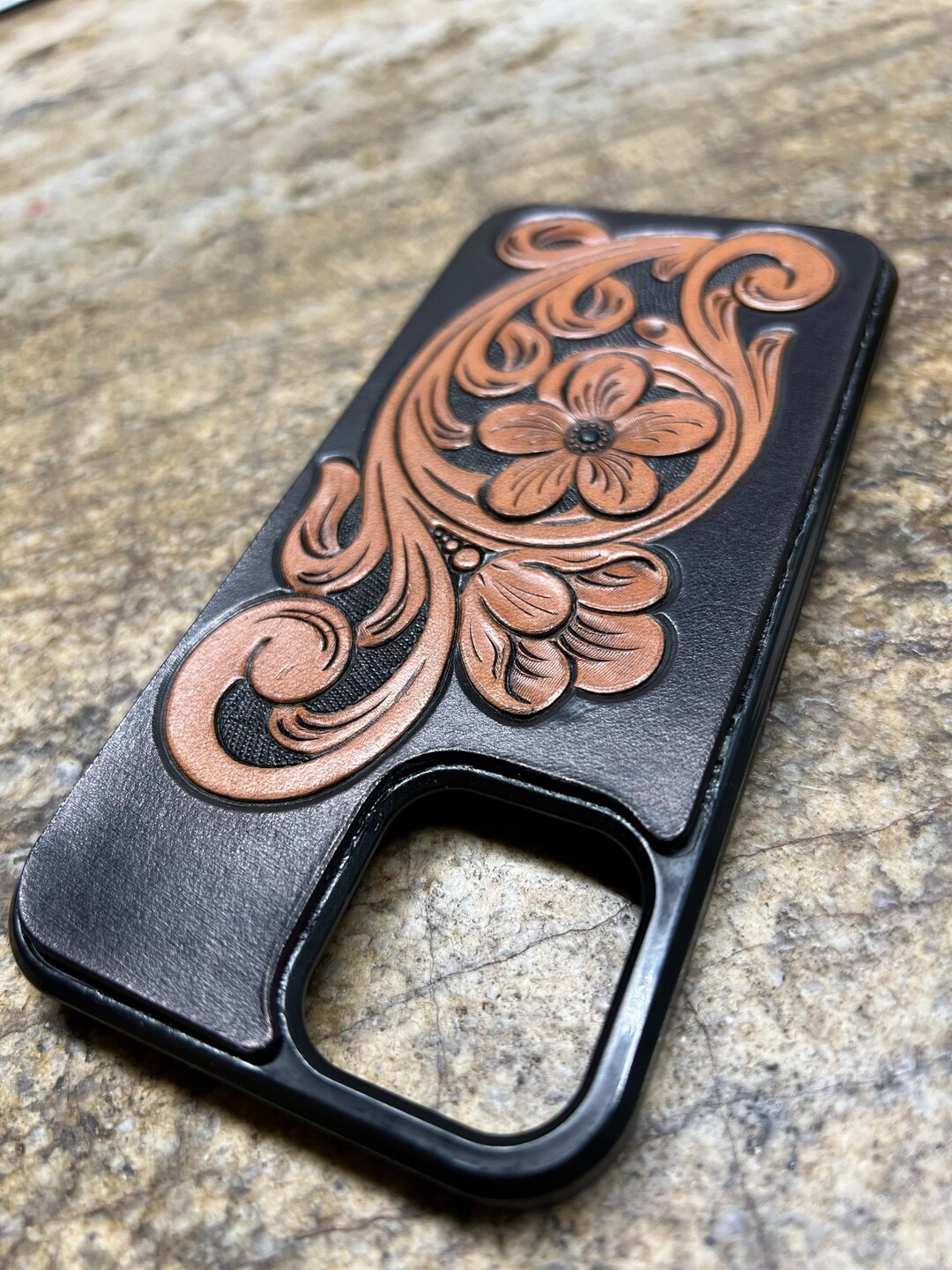Custom Tooled Leather Phone Case - iPhone 12 - Etsy