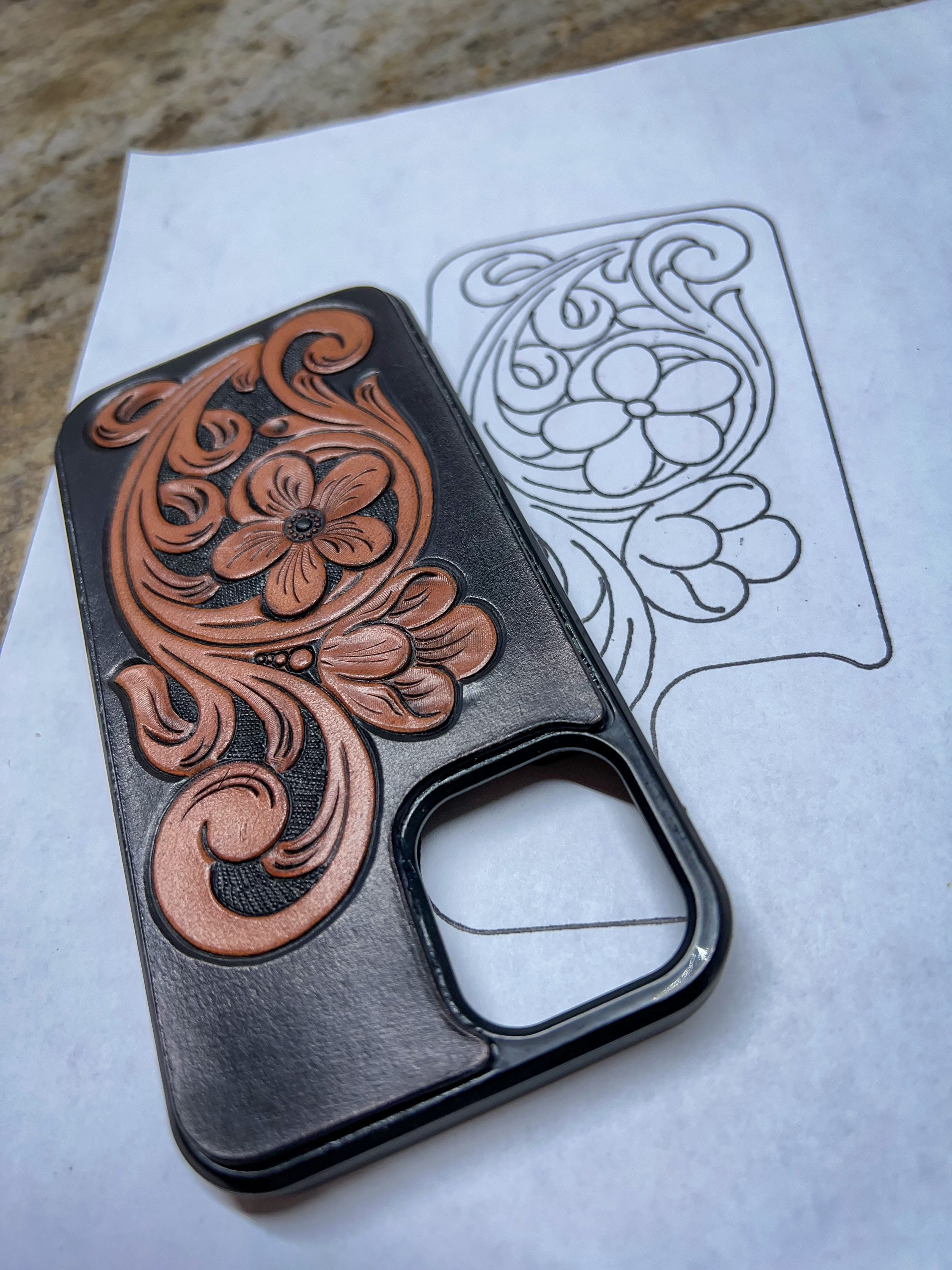 IPhone Case - Leather Tooling Pattern - Etsy