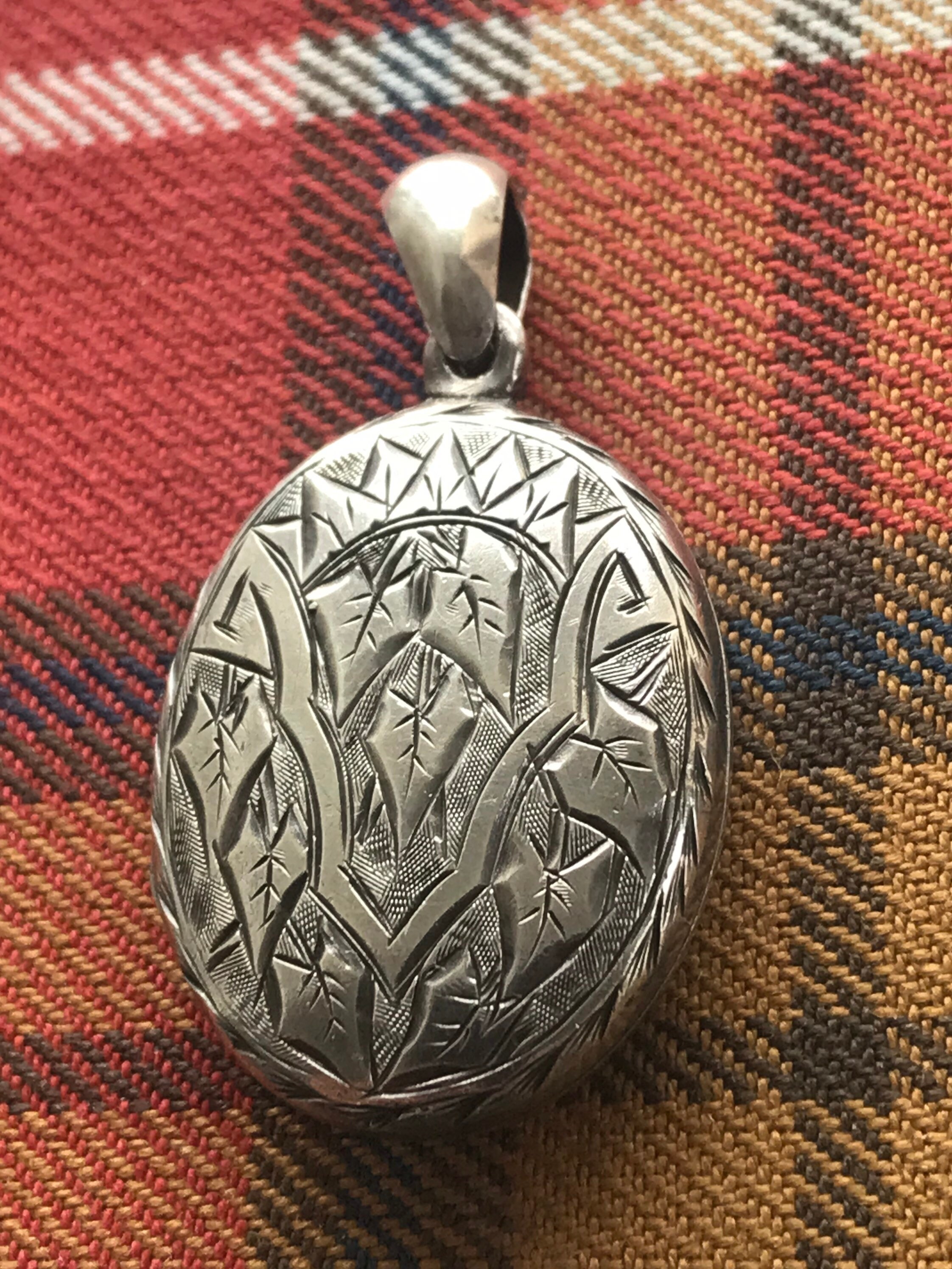 Victorian Silver Foliate Motif Locket Pendant Hallmark B'ham 1880 ...