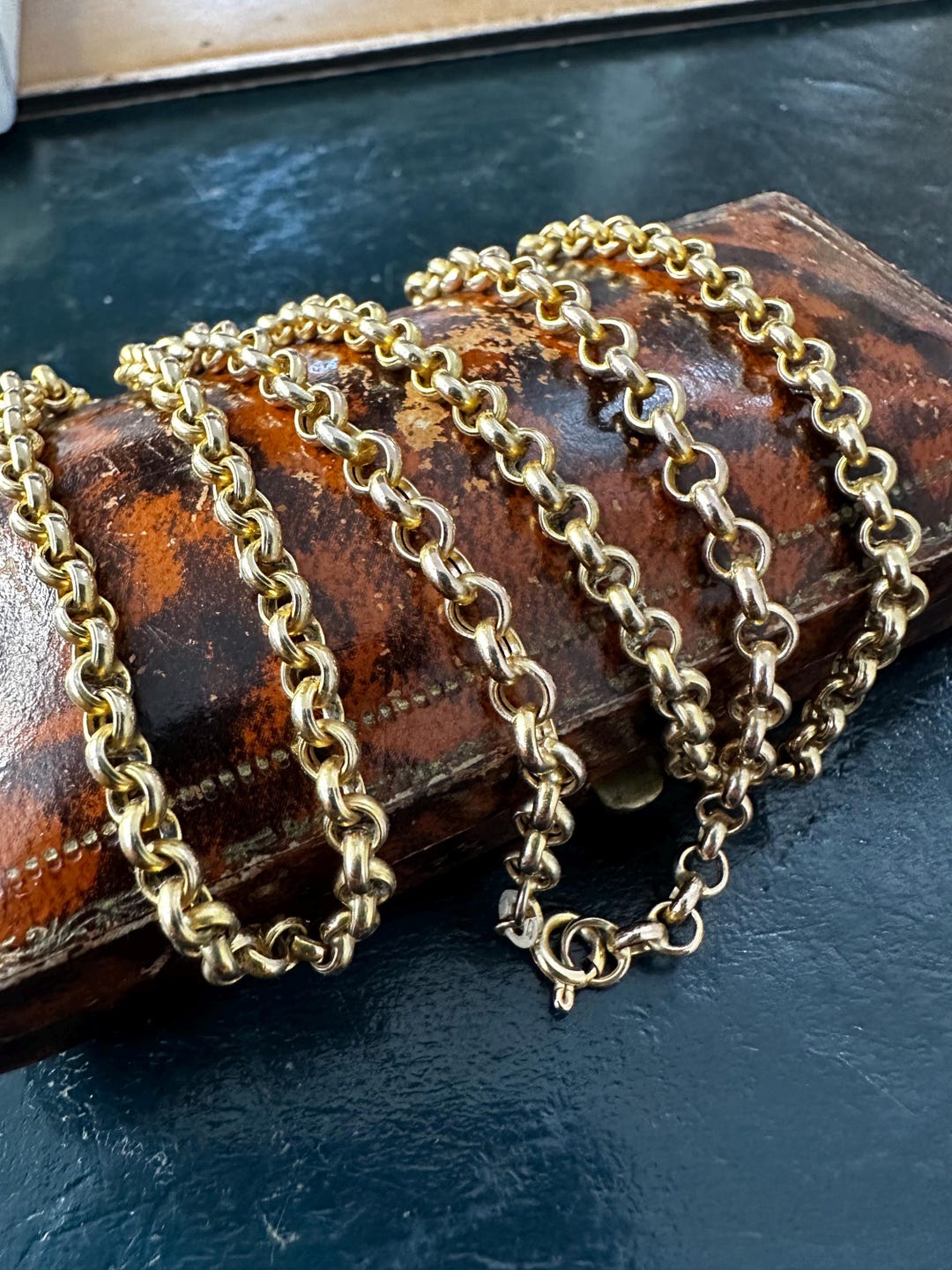 LONG & HEAVY, BOXED Italy Unoaerre Hallmarked 9K Yellow Gold Belcher ...