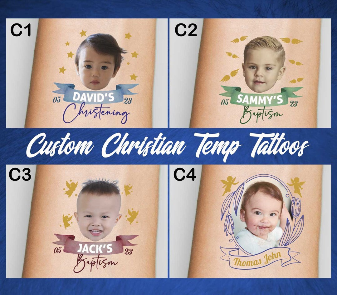 Personalised Temporary Tattoos for Baptism or Christening, Baptism ...