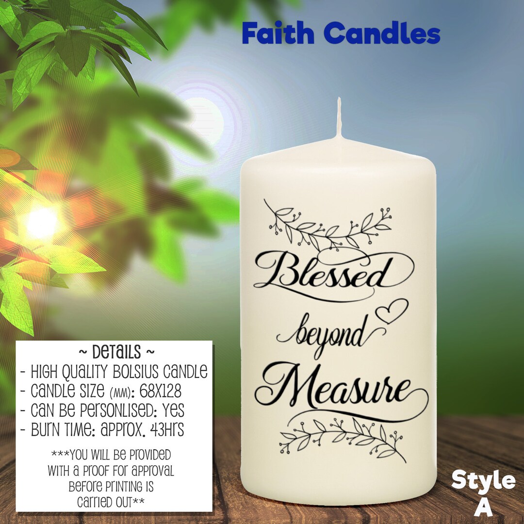 Large Faith/christian Pillar Candles - Etsy