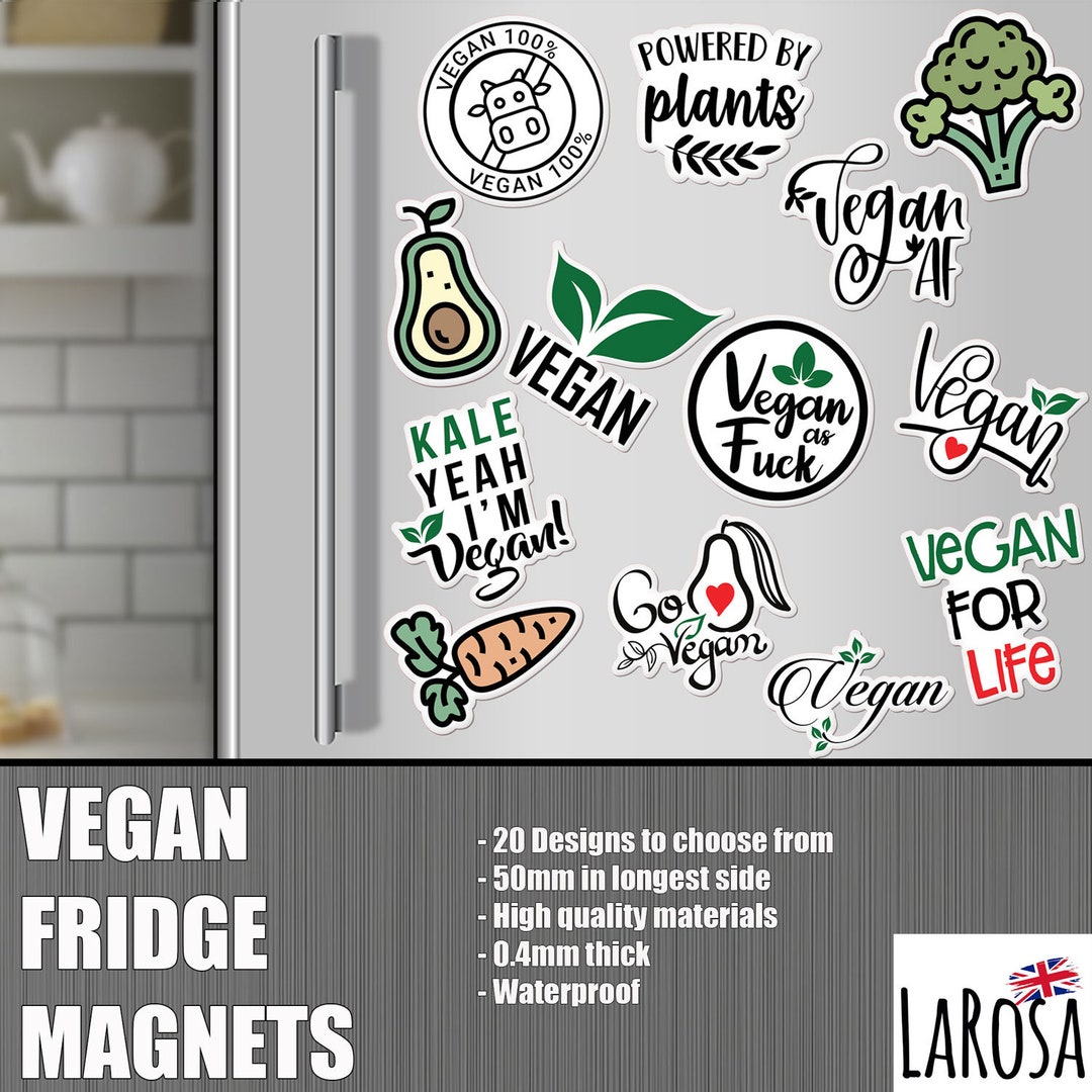 Vegan Fridge Magnets Fridge Magnets Vegan Designs - Etsy