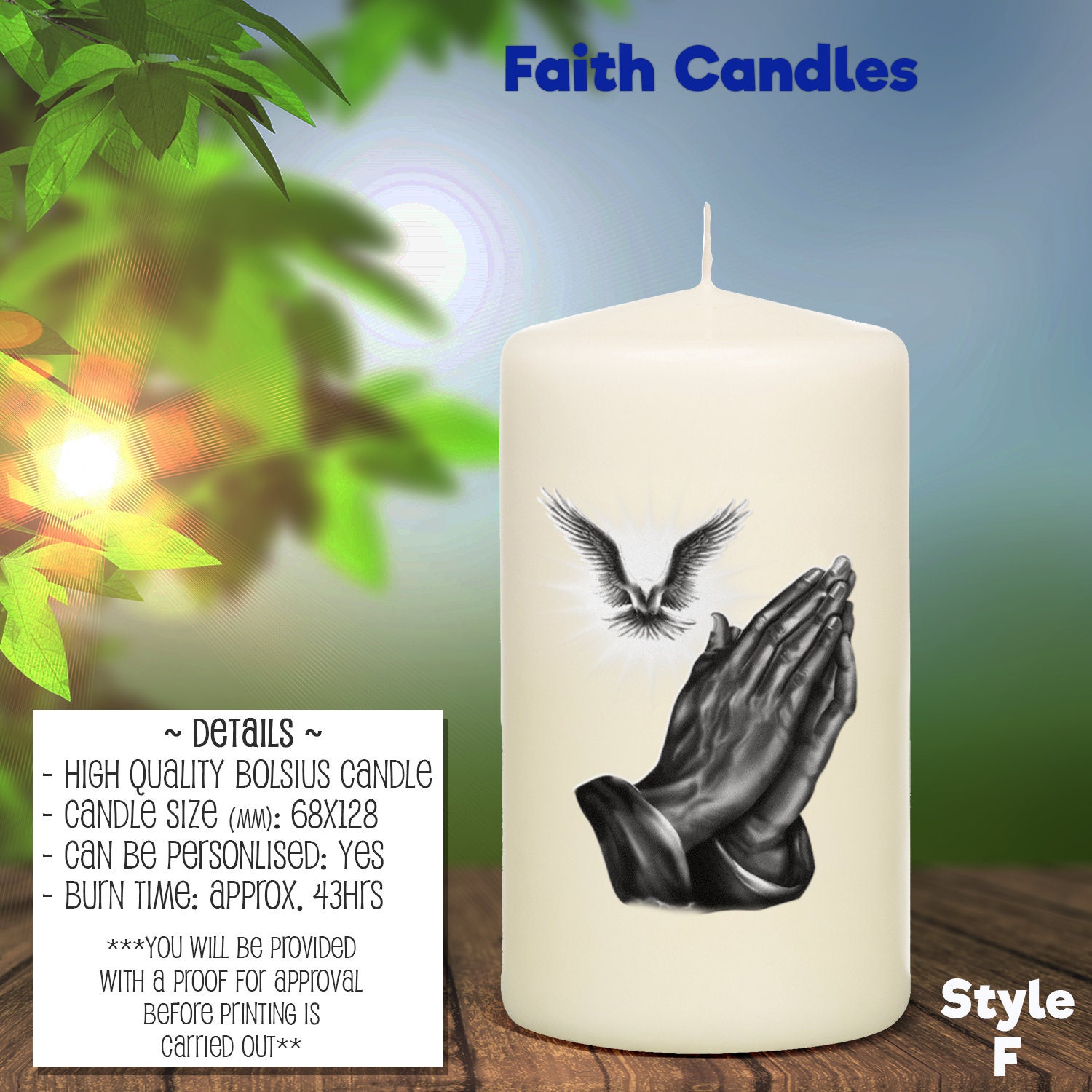 Large Faith/Christian Pillar Candles - Etsy.de