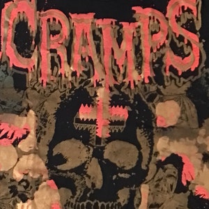 Cramps 1985 Sleeveless T-shirt Gold Metallic Skull London New Condition ...