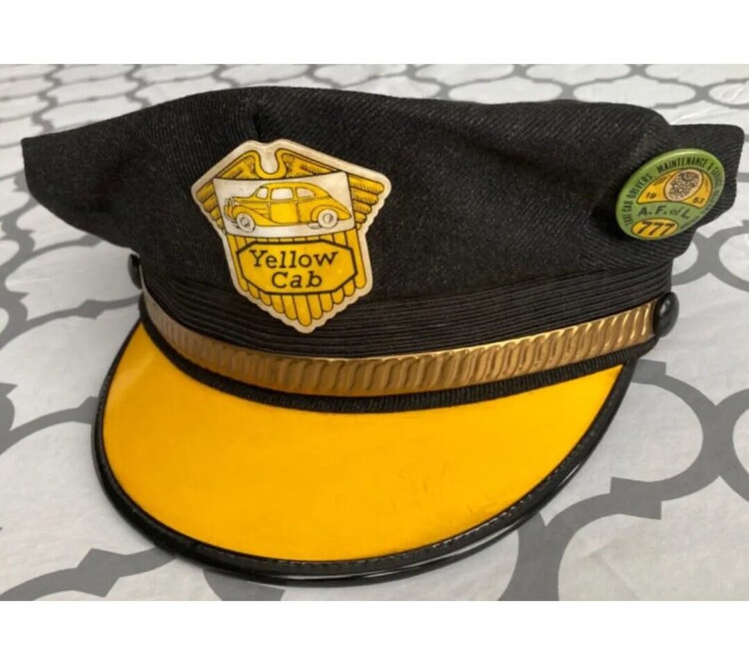 Yellow Cab Chicago 1953 Taxi Driver Cap Hat With Teamsters Union Pin ...