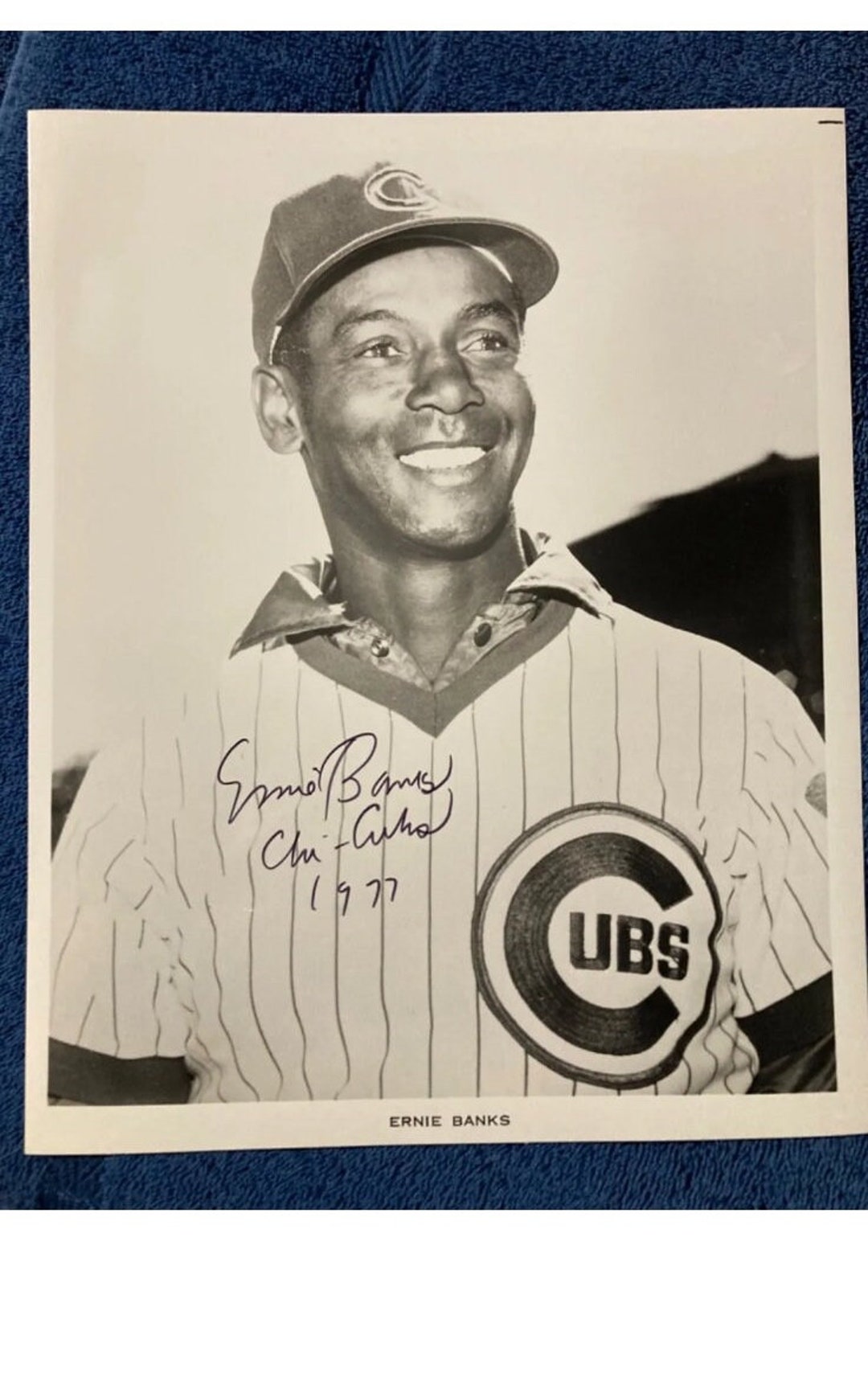 Ernie Banks Chicago Cubs 1977 Autographed Photo Major League Baseball ...