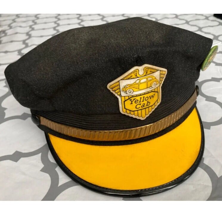 Yellow Cab Chicago 1953 Taxi Driver Cap Hat With Teamsters Union Pin ...