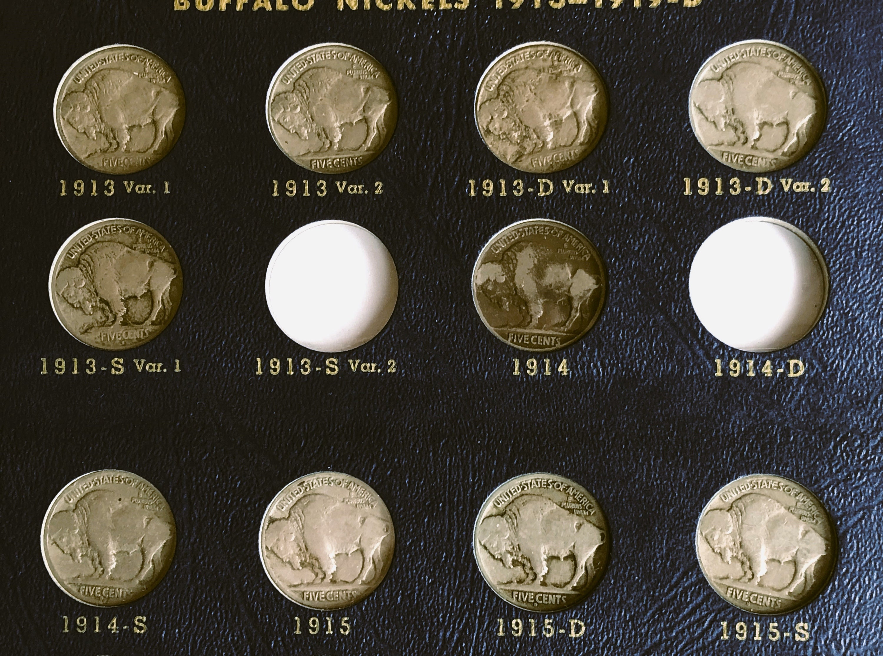 Buffalo Nickel 1913-1938 Collection Contains 62 Coins in Good to EF ...