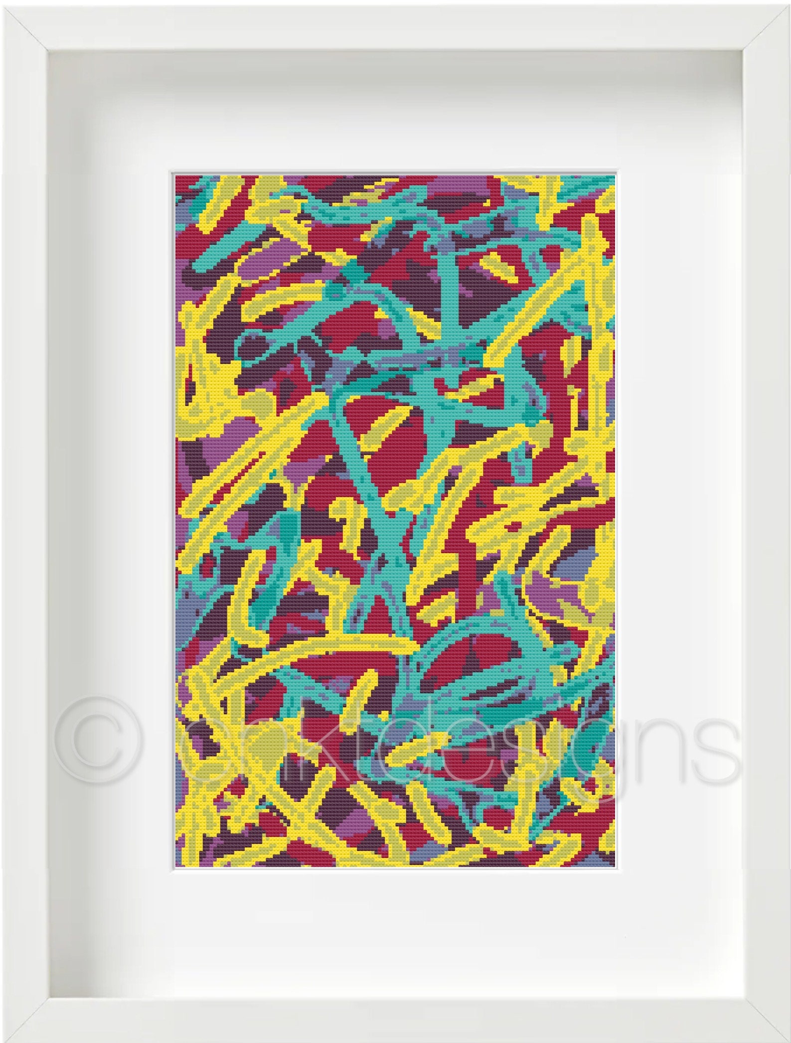 Cross Stitch Pattern Raging Fingertips, Abstract Art Cross Stitch ...