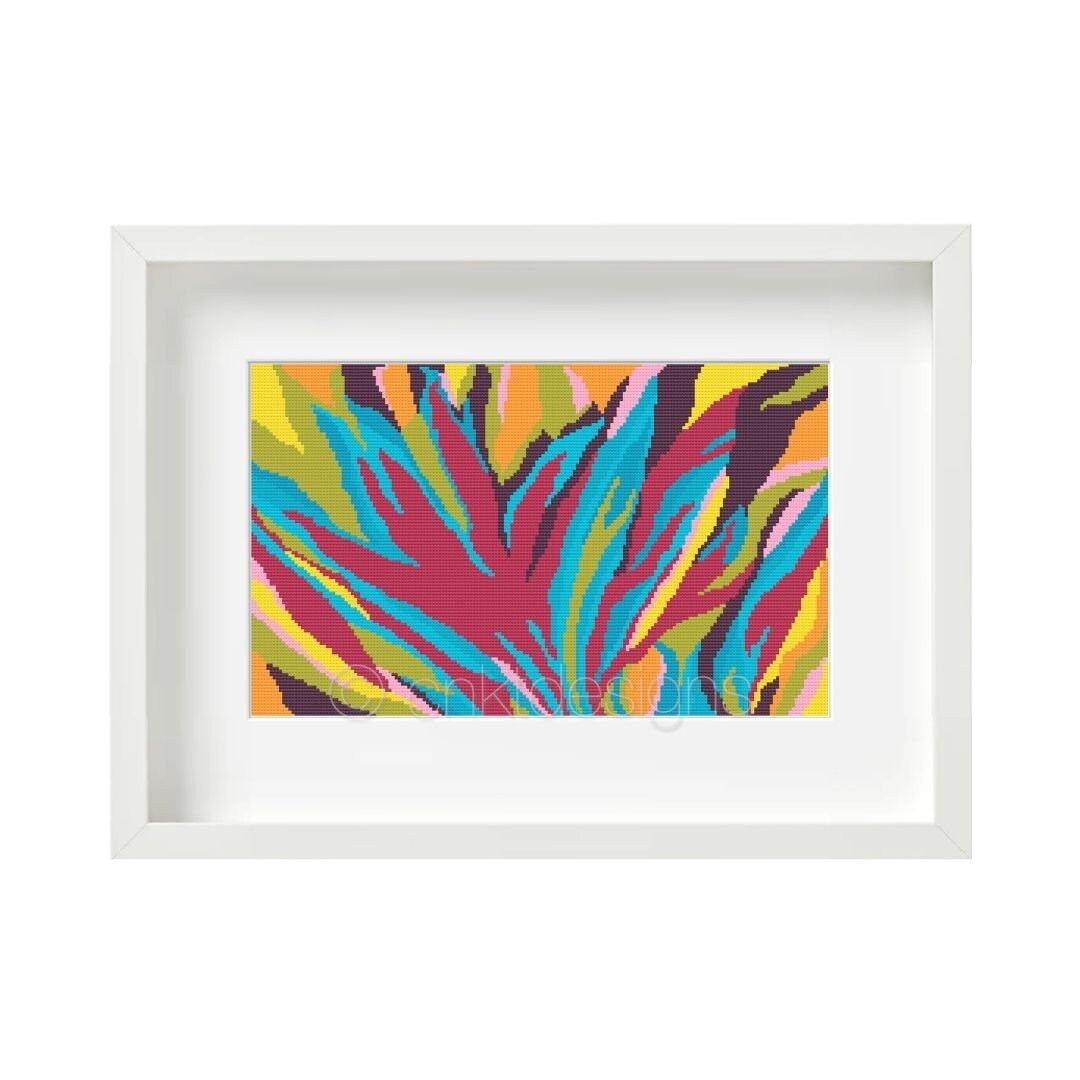 Abstract Art Cross Stitch Pattern, Splashed Design (PDF Pattern) - Etsy