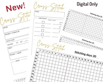 PRINTABLE 24 in 2024 Cross Stitch Tracker, WIP Organizer, Project ...