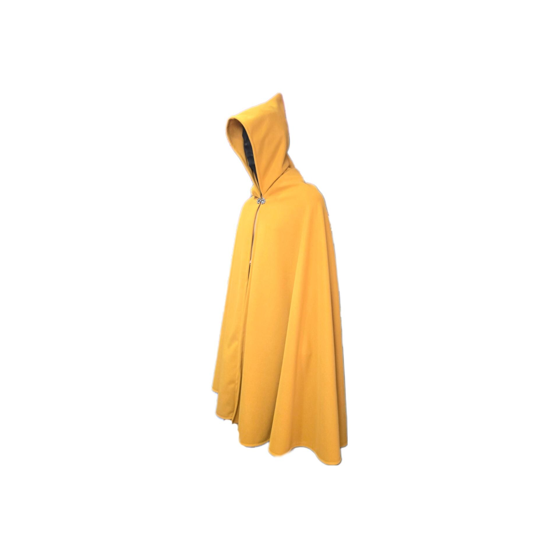 Long Thick and Heavy Cloak Cape With Hood and Metal Clasps, Overlay ...