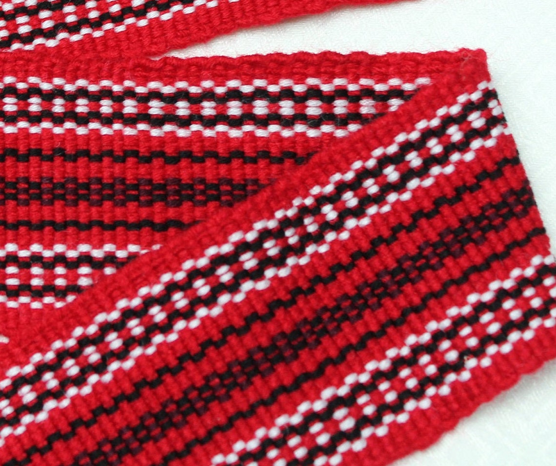 Hand-woven Band 1,25 Meters / Braid Trim / Hand Made /rigid Heddle Loom ...