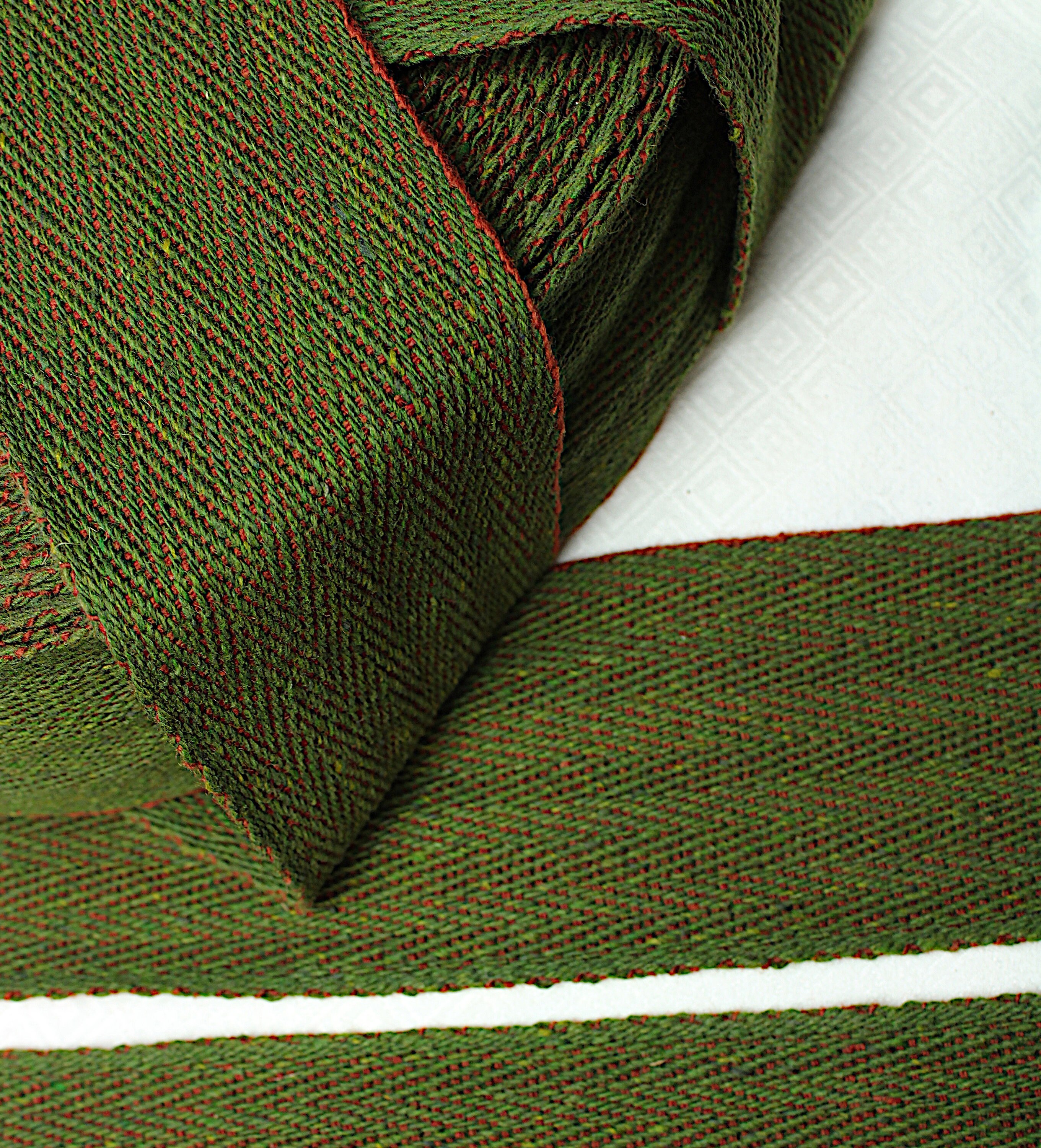 Hand-woven Band Leg Wraps Wrappers Width 8cm Herringbone Green-red Loom ...