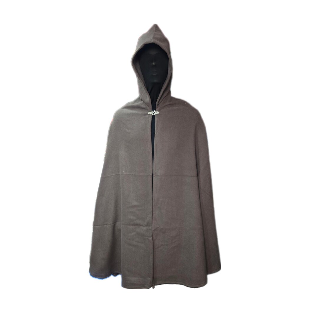Long Thick and Heavy Woolen Cloak Cape With Hood and Metal Clasps ...