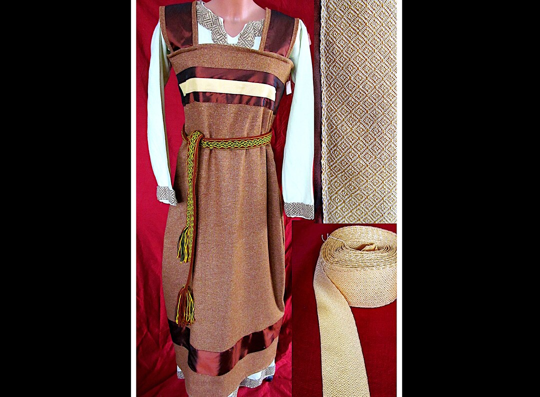 Woolen Viking Apron Dress With Silk Panels and Closed Sides, Oseberg ...