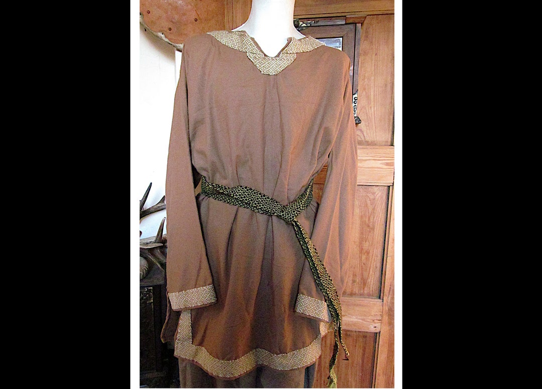 Viking Slavic Viking Woolen Tunic With Hand - Woven Oseberg Diamond ...