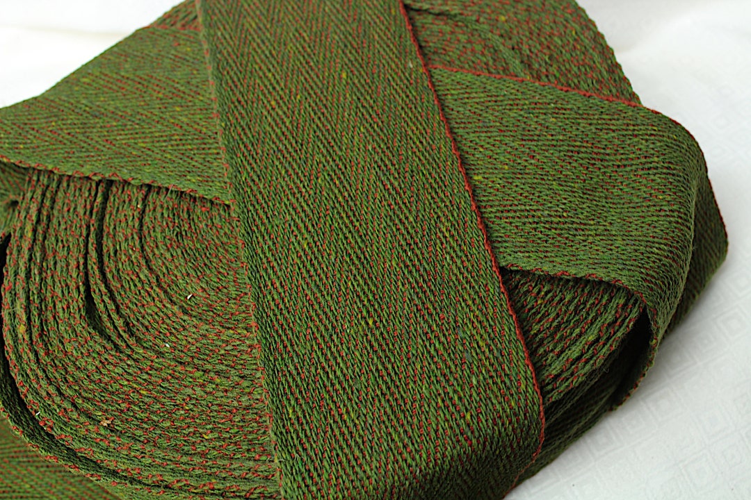 Hand-woven Band Leg Wraps Wrappers Width 8cm Herringbone Green-red Loom ...