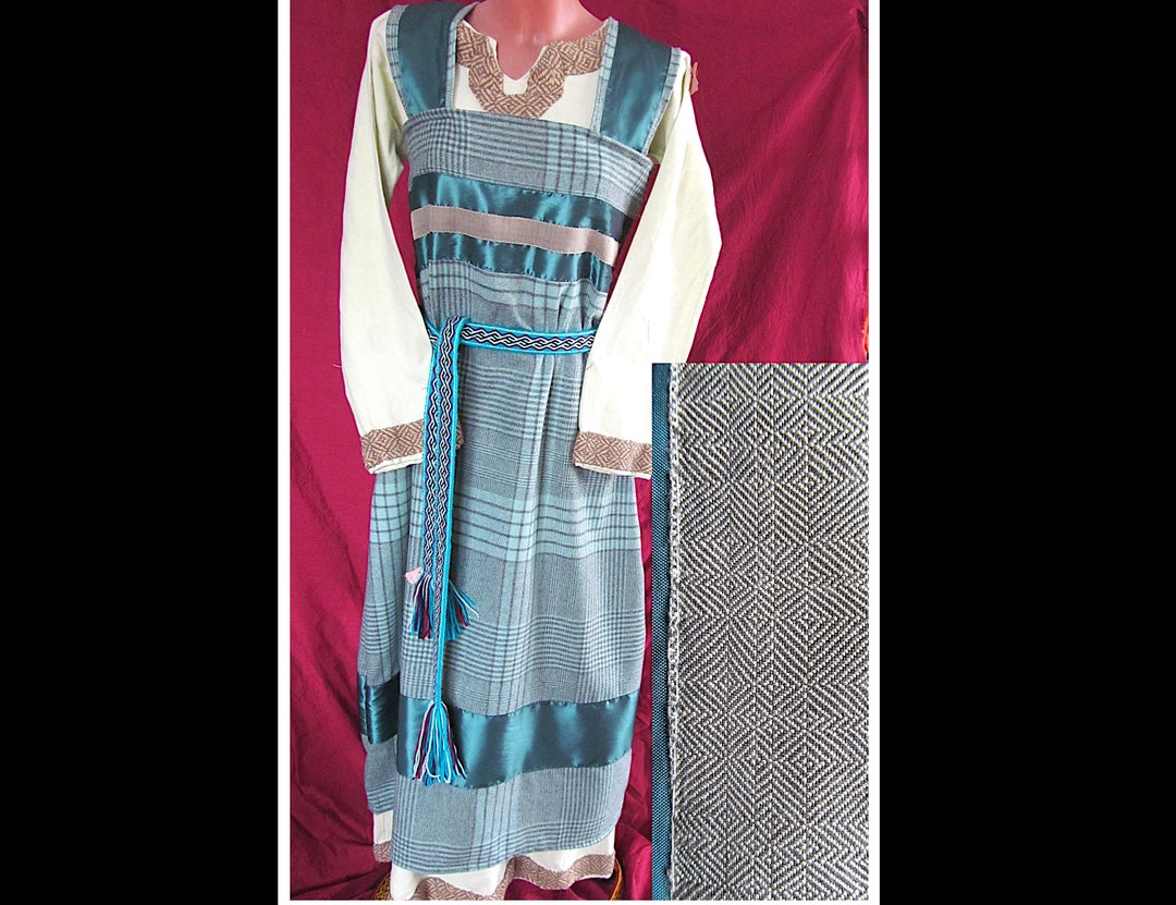 Woolen Viking Apron Dress With Silk Panels and Closed Sides, Oseberg ...