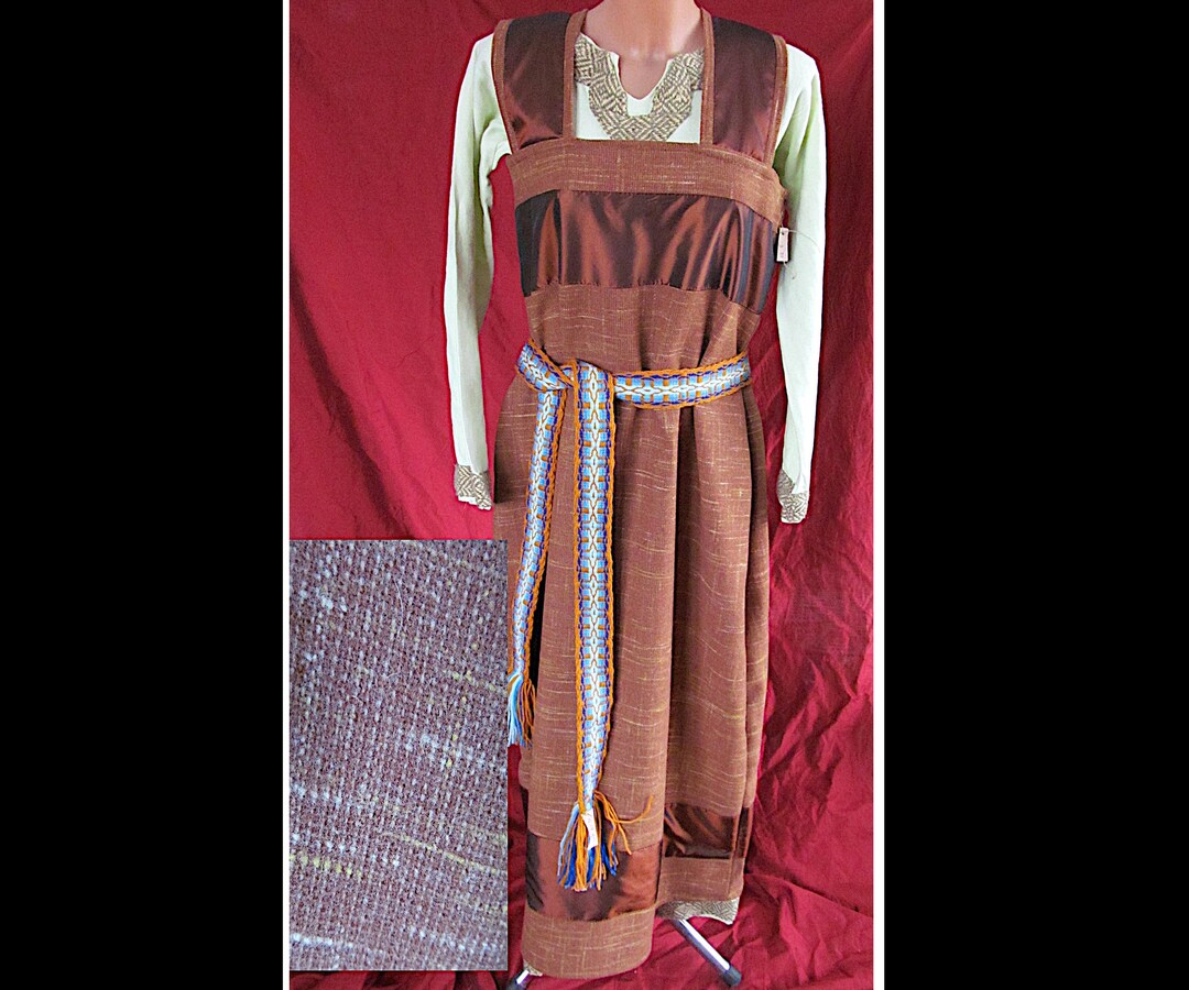 Woolen Viking Apron Dress With Silk Panels and Closed Sides, Early ...