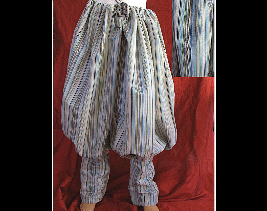 Viking Linen Long Baggy Trousers, Galligaskins, Shalwars, Viking ...