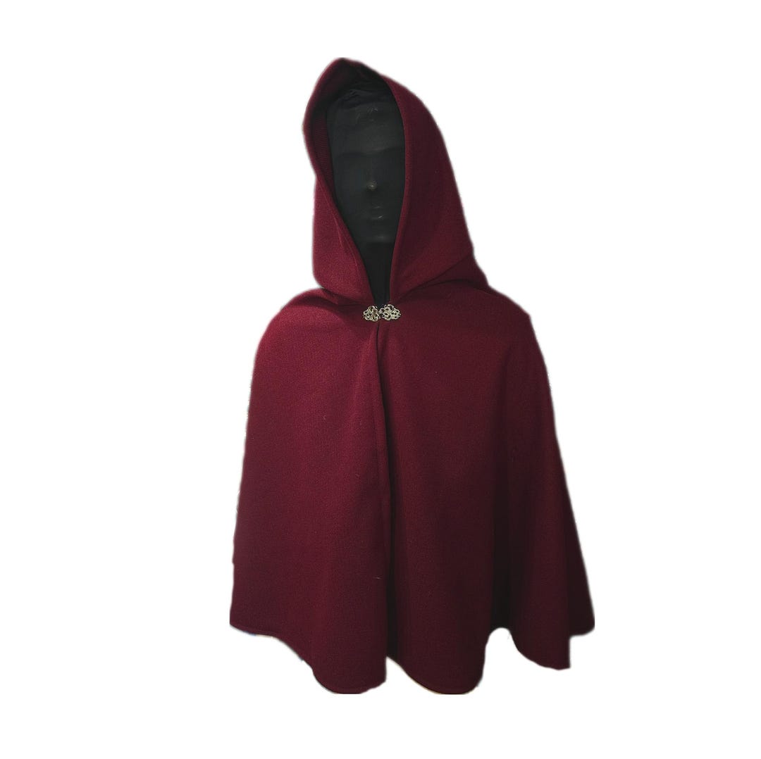 Thick and Heavy Cloak Cape With Hood and Metal Clasps, Overlay ...