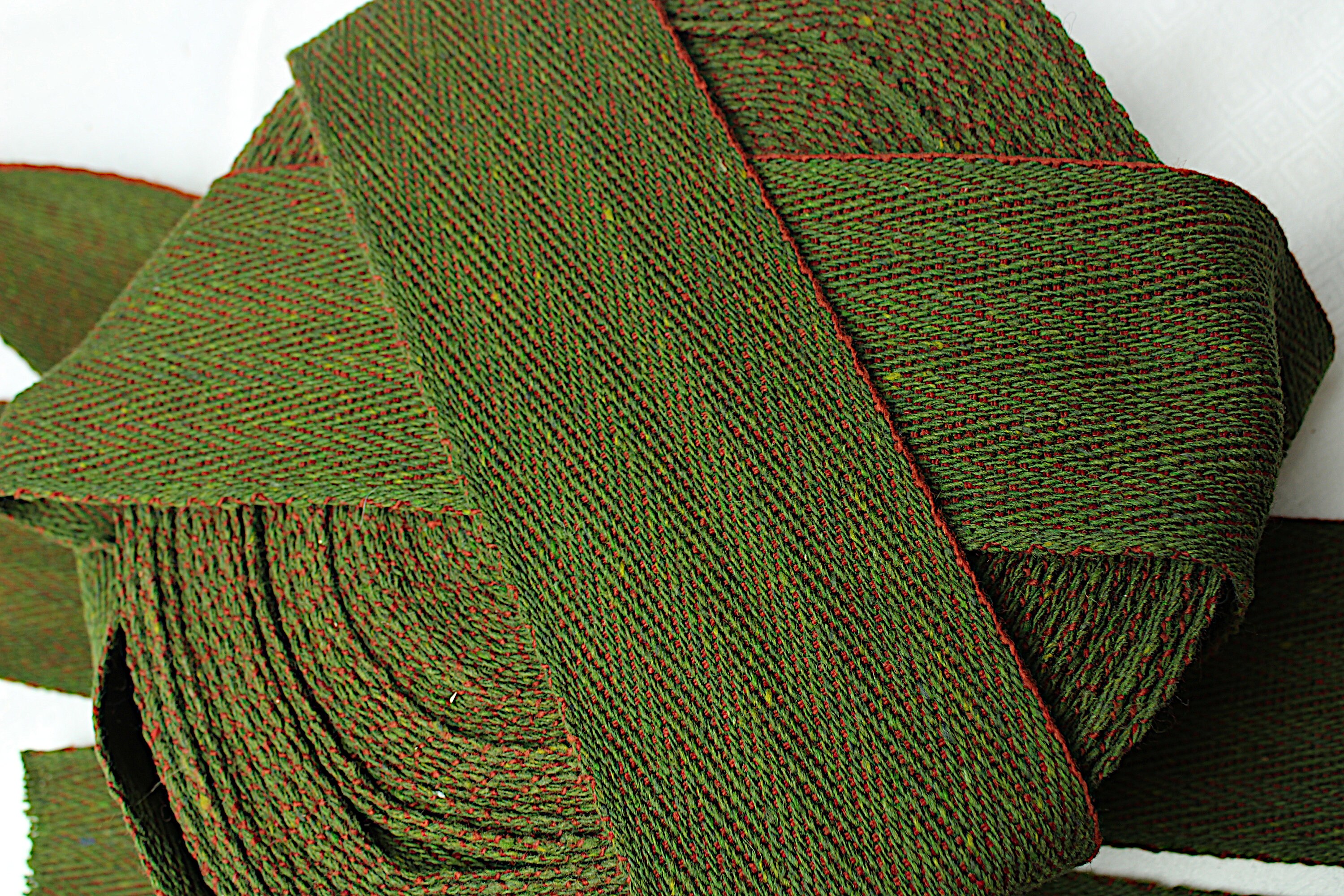 Hand-woven Band Leg Wraps Wrappers Width 8cm Herringbone Green-red Loom ...
