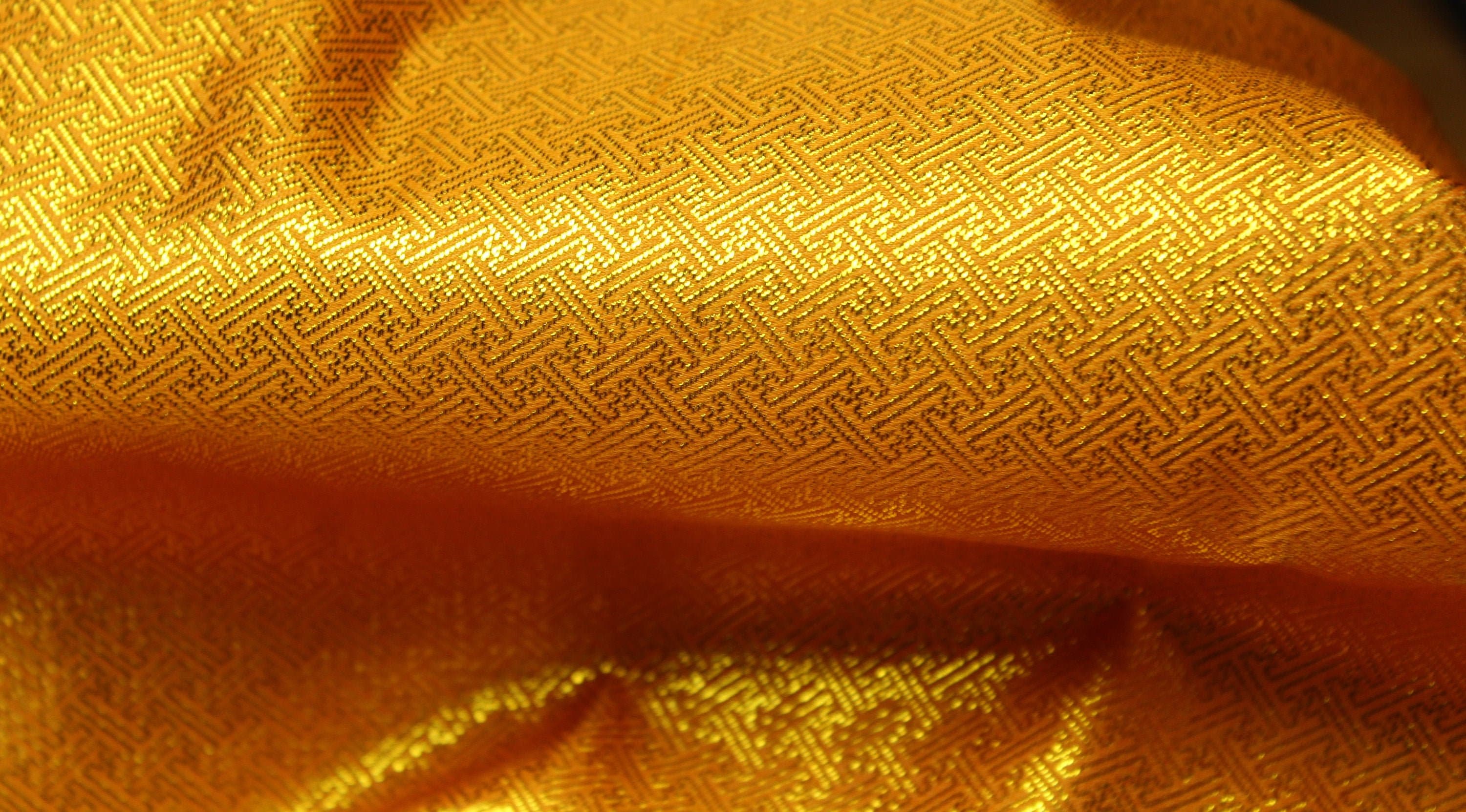 Brocaded Silk Fabric Textile Brocade Geometrical Viking Reenactment ...