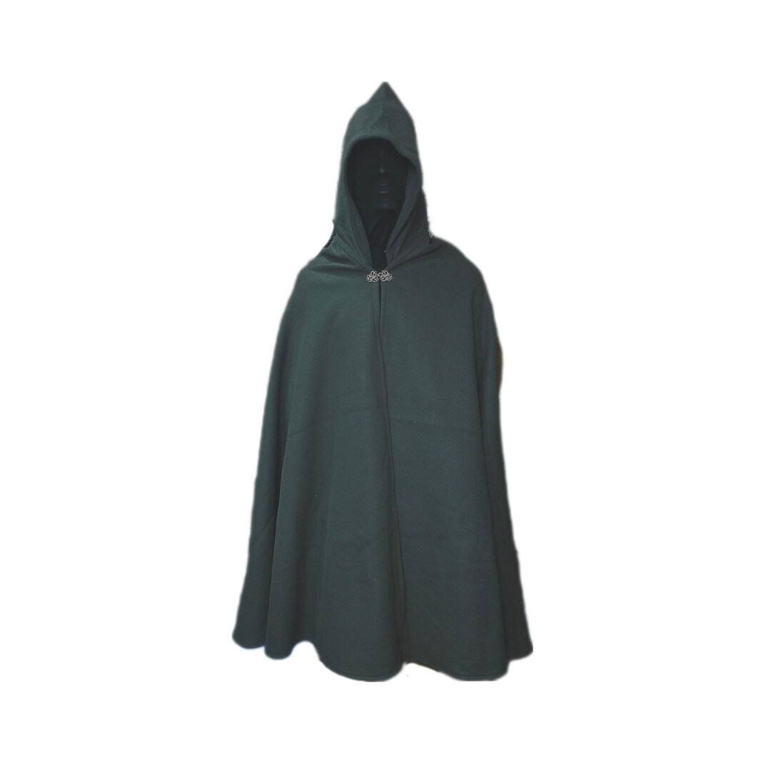 Long Thick and Heavy Woolen Cloak Cape With Hood and Metal Clasps ...