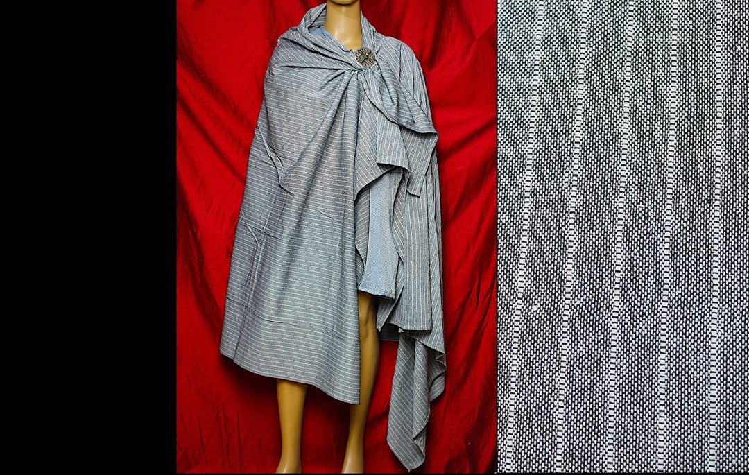 Hand-woven Linen Fabric 2,4 M / 1,4 M Striped Textile Viking ...