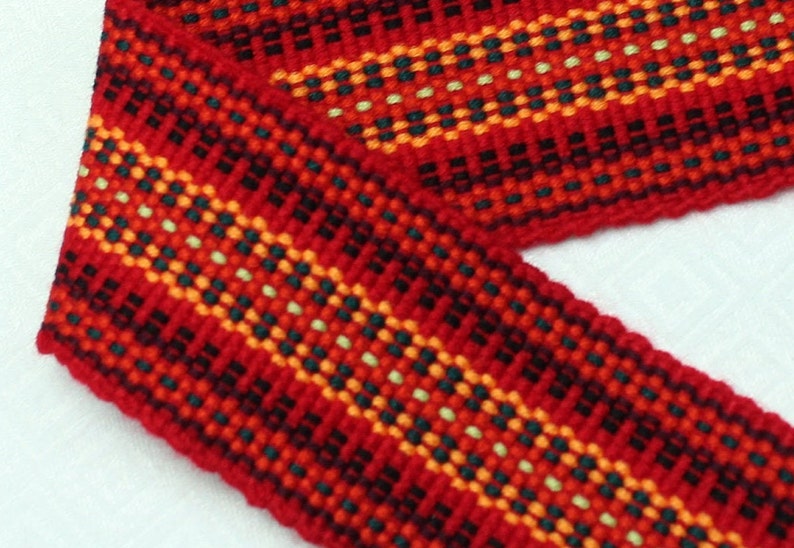 Hand-woven Band 1,25 Meters / Braid Trim / Hand Made /rigid Heddle Loom ...