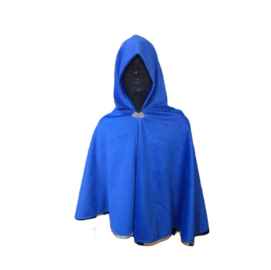 Thick and Heavy Cloak Cape With Hood and Metal Clasps, Overlay ...