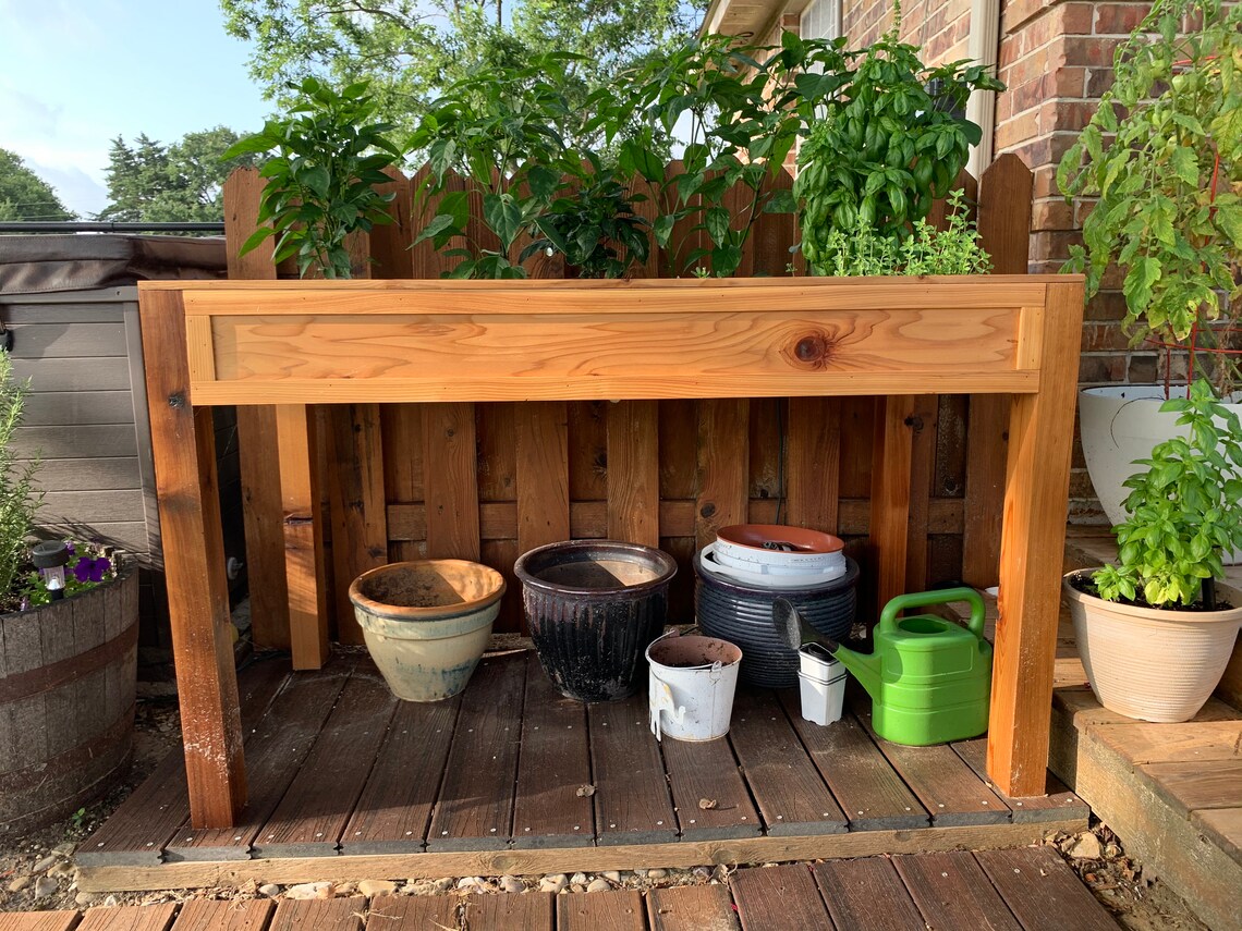 Planting table veggie table Herb planter Garden Planter | Etsy