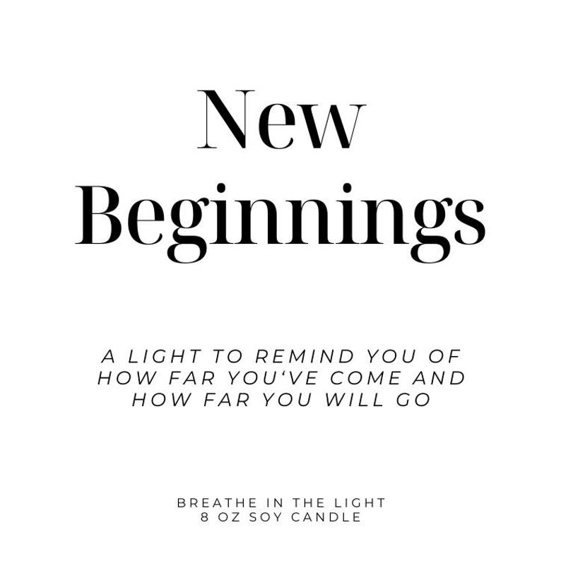 New Beginnings Candle Gift, Fresh Start New Chapter, New Job Gift ...