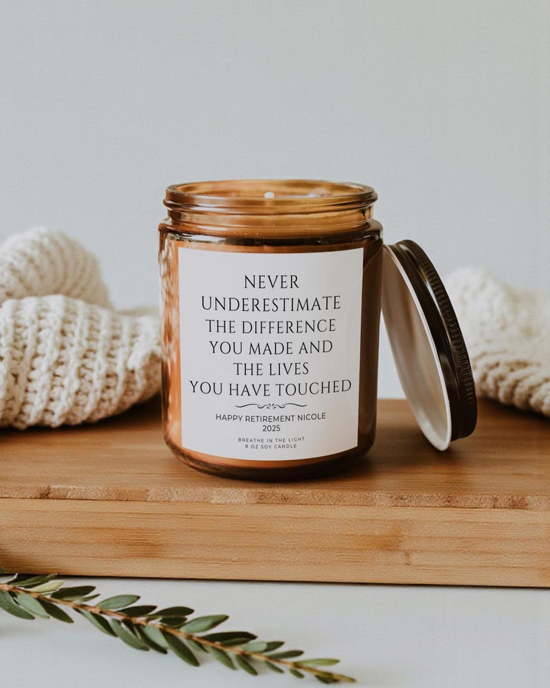 Retirement Gift Candle for Coworker, Thank You for Everything ...